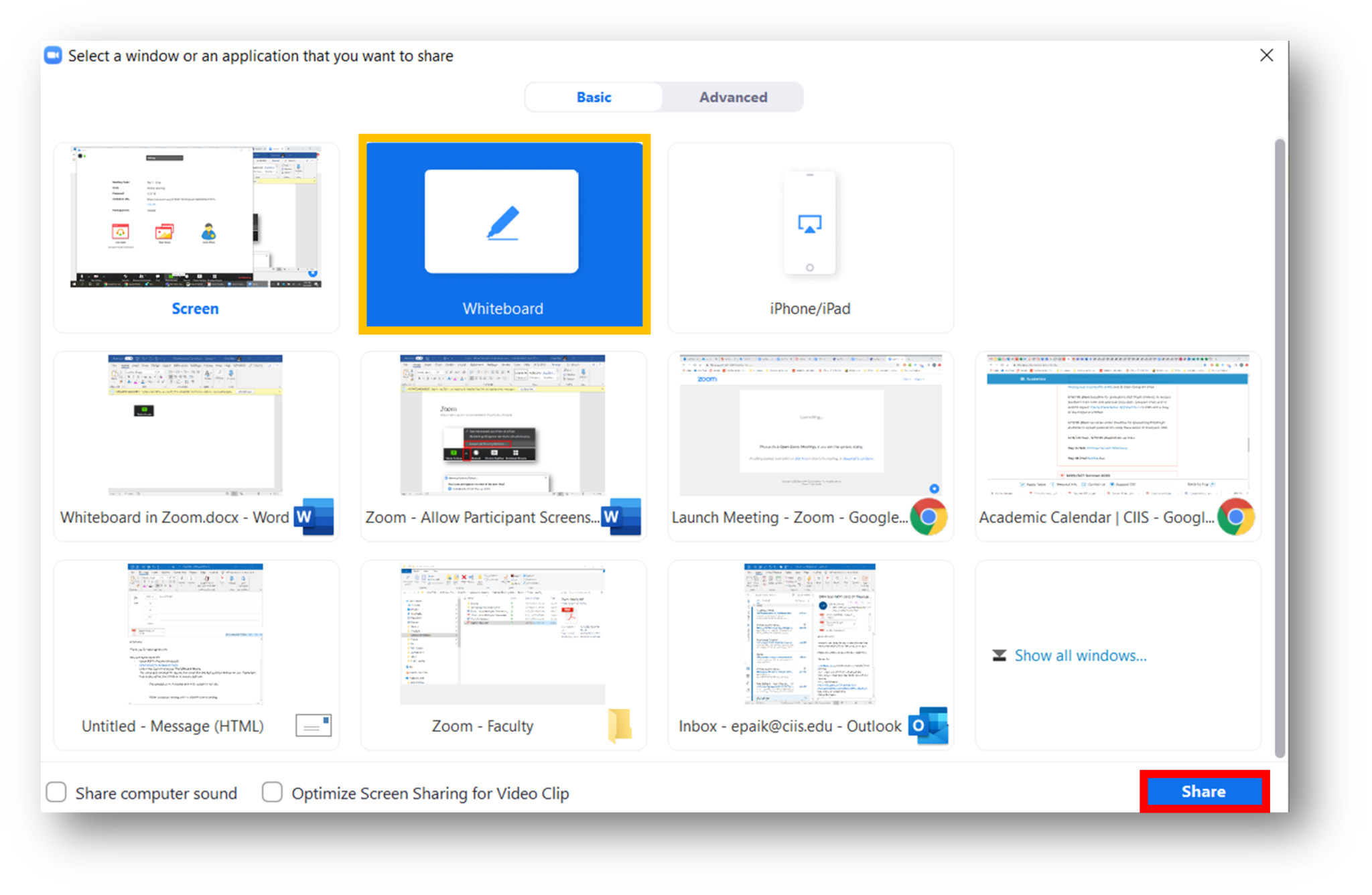 Use annotations on whiteboard in Zoom - CIIS Knowledgebase